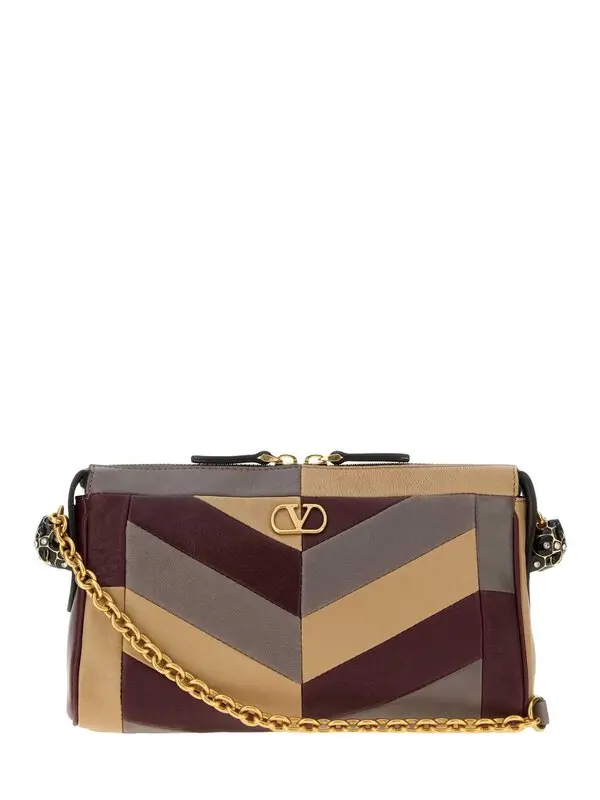 Valentino Garavani Multicolored Mini Nappa Leather Panthea Shoulder Crossbody Bag With Golden Hardware - Multicoloured
