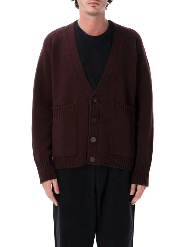 Studio Nicholson Button-front Wool Cardigan - Grape