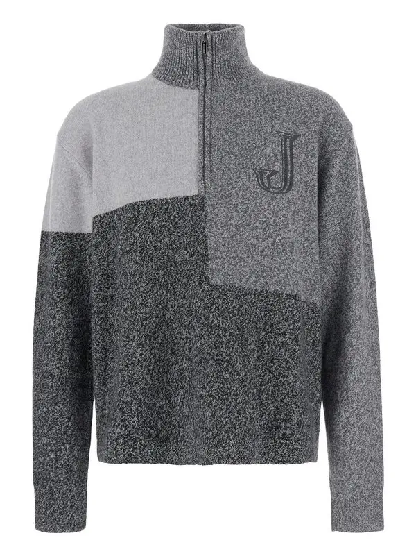 Jacquemus Le Camionneur Orlando Regular-fit Cotton Zip-up Crewneck Sweater - Grey