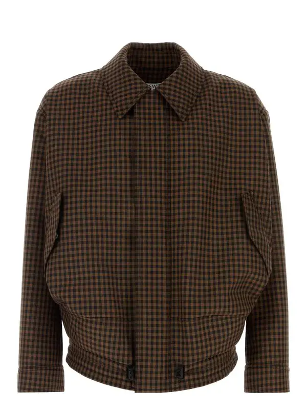 Loewe Embroidered Wool Jacket - Checked