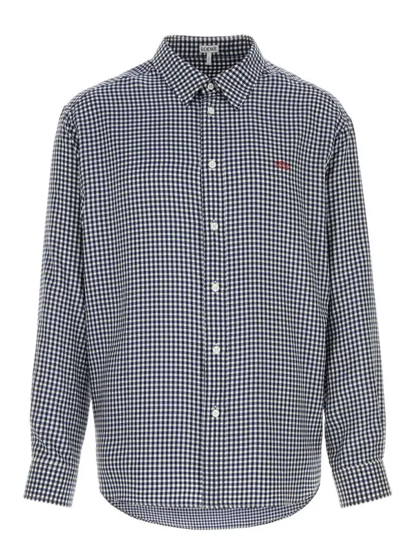 Loewe Embroidered Silk Shirt - Checked