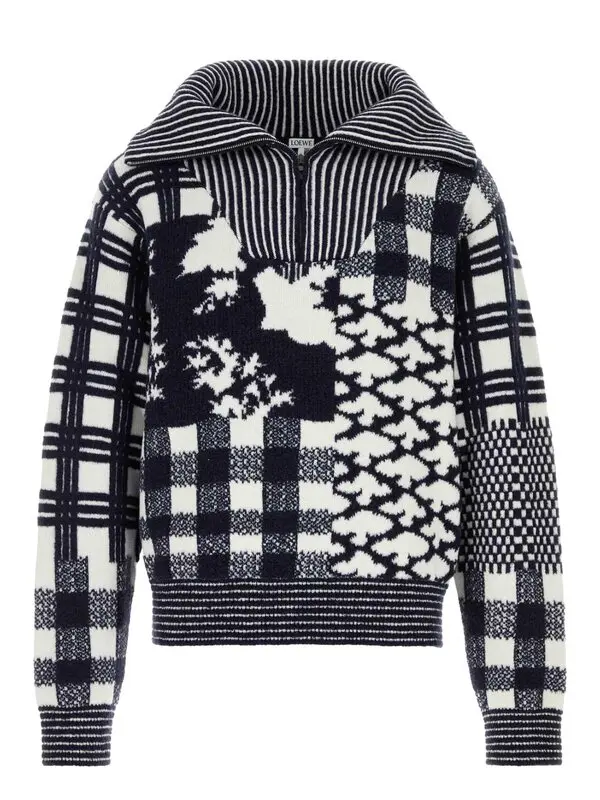 Loewe Embroidered Wool-blend Knit Sweater - Printed