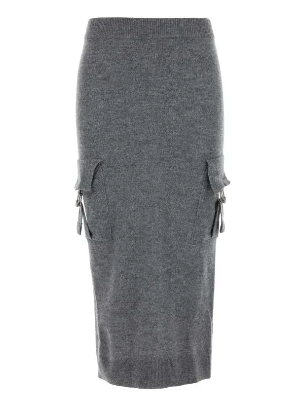 Blumarine Wool Mini Skirt - Grey