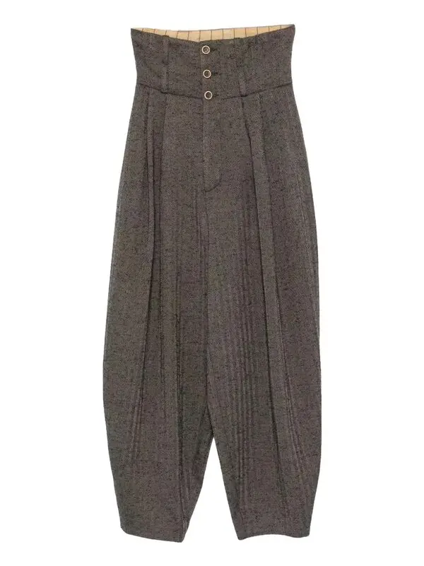 UMA WANG High-waisted Pleated Trousers - Grey