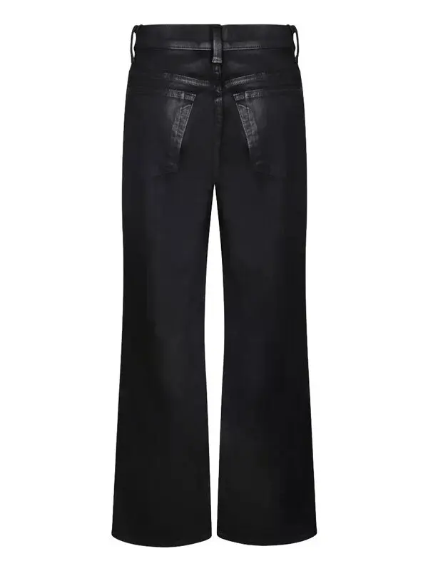 7 For All Mankind Coated Wide-leg Jeans - Black