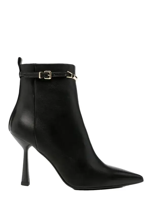 CHANTAL Buckle-detail Pointed-toe Ankle Boots - Brown