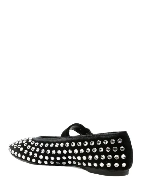 GISEL B Gold Crystal-embellished Ballet Flats - Black