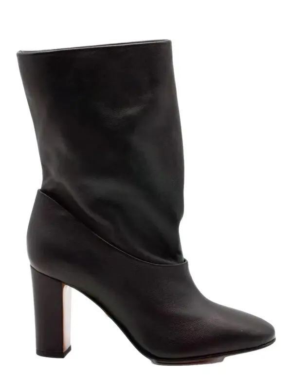 Alberta Ferretti Gathered Block-heel Boots - Black