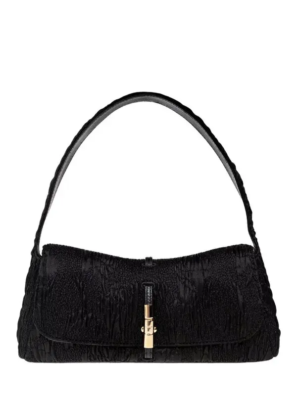 Balmain Metropolis Textured-finish Shoulder Bag - Black
