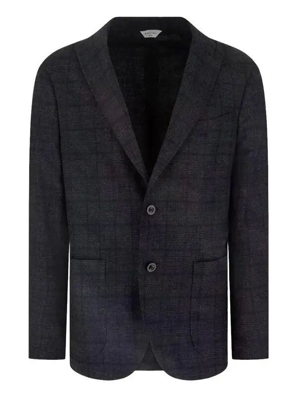 Boglioli Check-pattern Notched-lapels Blazer - Grey