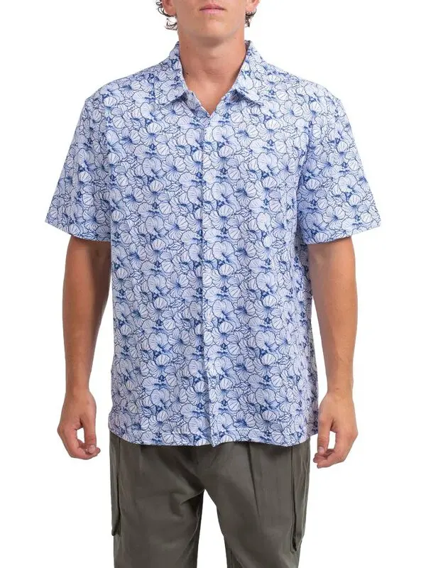 VAST Aqua Terra™ Hibiscus Performance Shirt - Blue Multi