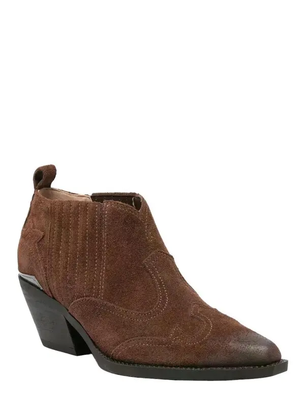 Liu Jo Austin 04 Western-style Suede Ankle Boots - Brown