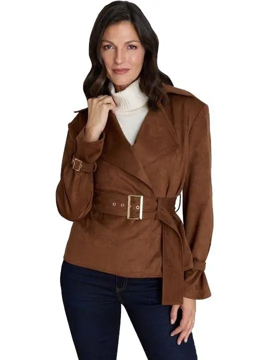 THE NOLI SHOP Ellen Suede Jacket - Chestnut