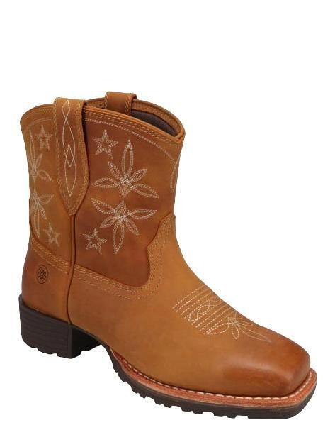 Wrangler Sallie Square Toe Western Boot - Tan