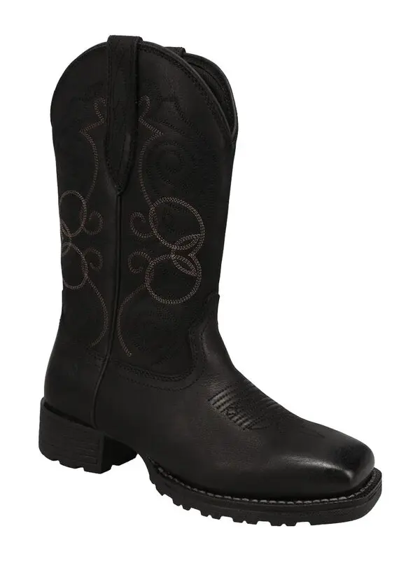 Wrangler Sutton Square Toe Western Boot - Black