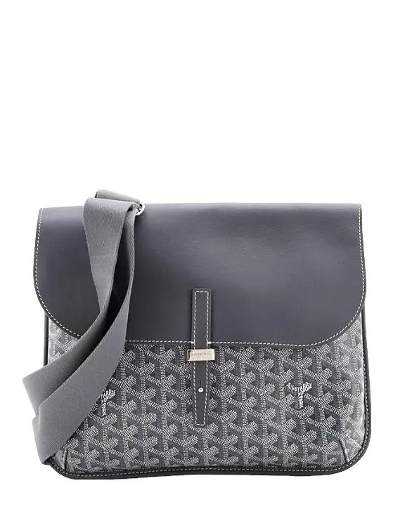 Goyard Coursier Messenger Bag Coated Canvas And Leather - Gray