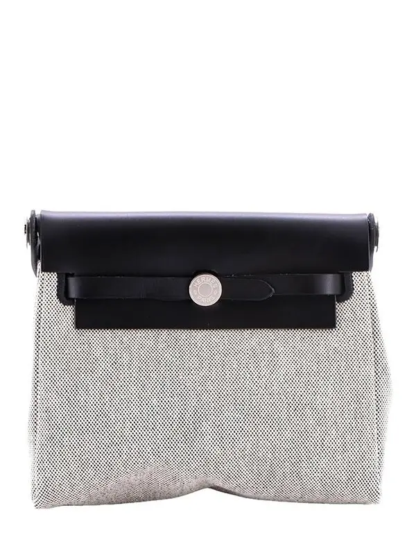 Hermès 20 Herbag Zip Toile And Leather - Black