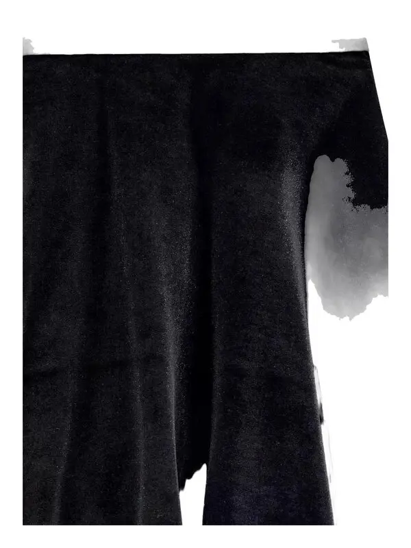 Emporio Armani Mini Skirt In Stretch Chenille Jersey With Velvet Texture - Black