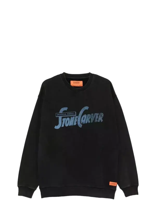 UNIVERSAL OVERALL Stone Carver Logo-print Sweatshirt - Black