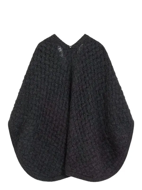 Valentino Garavani Wool And Mohair Poncho - Grey