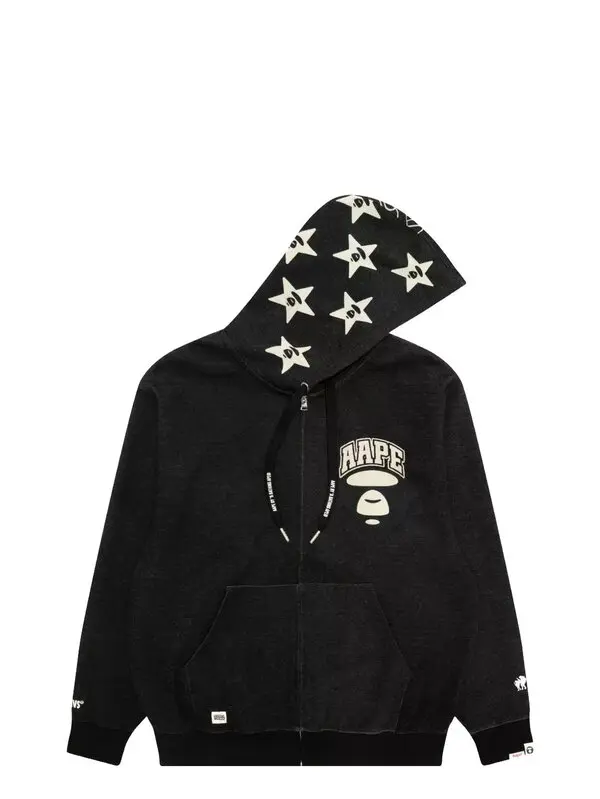 AAPE BY *A BATHING APE Star Logo-print Zip-up Hoodie - Black