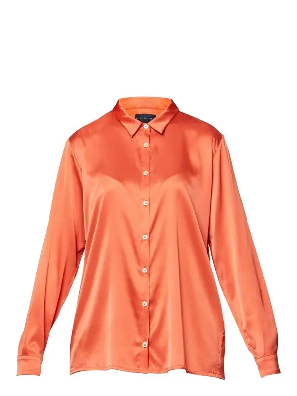 HELEN MCALINDEN Elsie Silk Utility Shirt - Orange