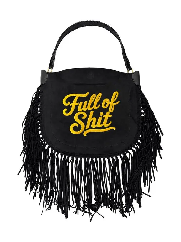 LILLY LOVES Full Of Shit Suede Bag - Black