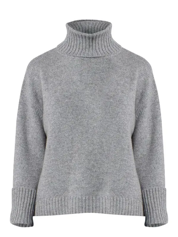 HELEN MCALINDEN Carol Chunky Marl Cashmere Roll-neck Sweater - Grey