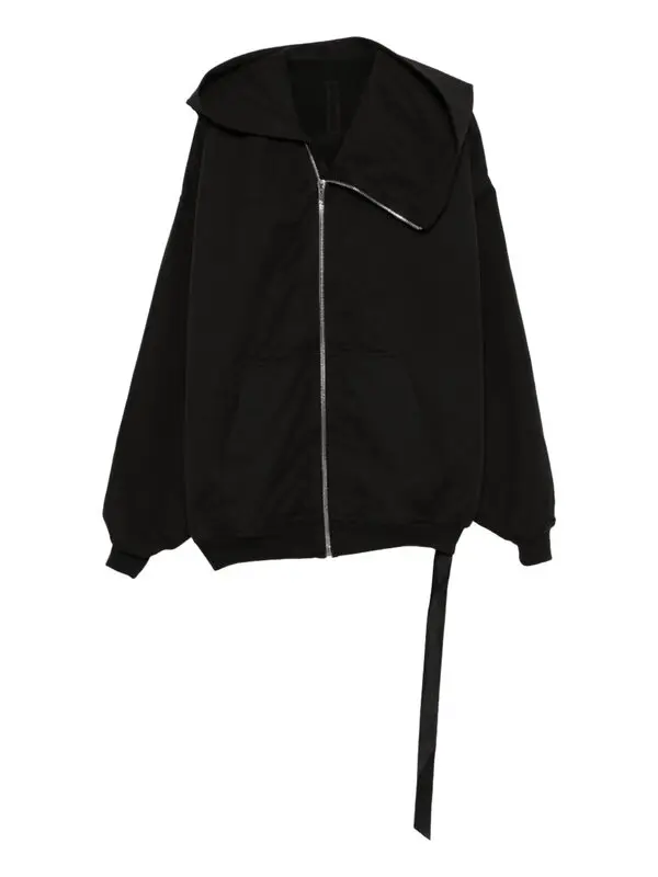 Rick Owens Mountain Asymmetric-zip Hooded Jacket - Obsidian