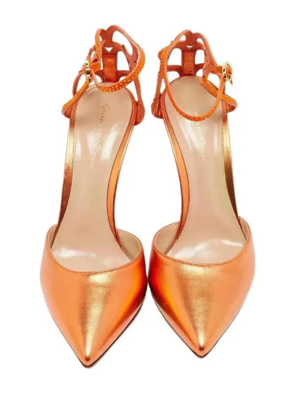 GIANVITO ROSSI Fleur Ankle-strap Sandals - Orange