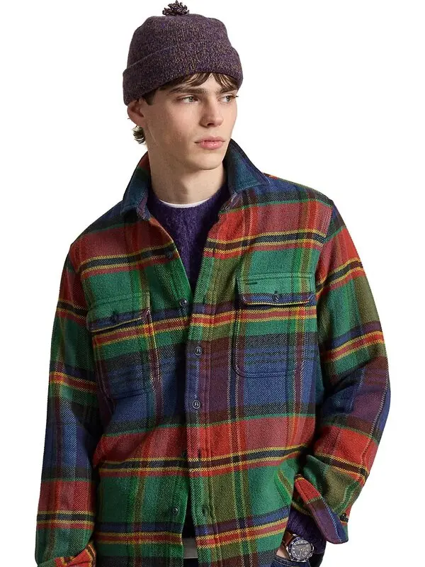 Ralph Lauren Classic Fit Plaid Flannel Workshirt - Blue Green Multi