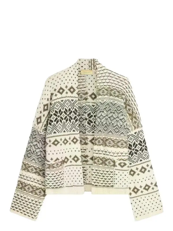 Momoni Sira Jacquard-knit Fringed Cardigan - Neutrals