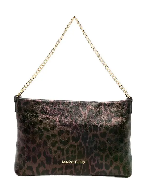 MARC ELLIS Leopard-print Chain-link Tote Bag - Brown