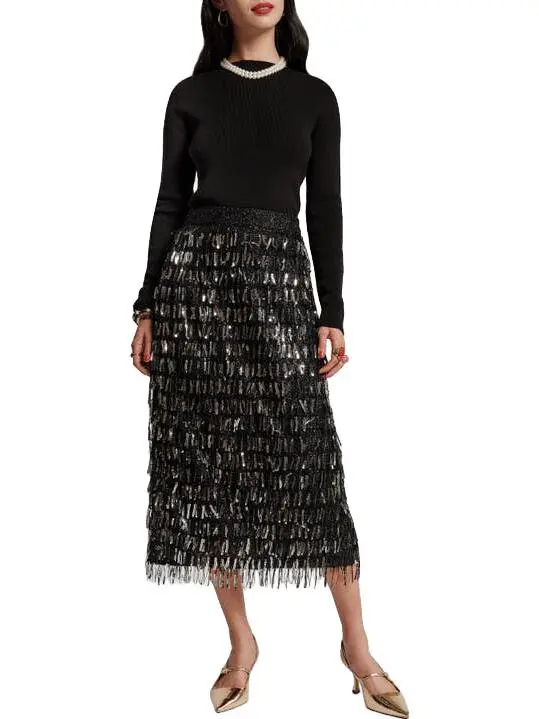 FRANCES VALENTINE Shimmy Skirt - Black