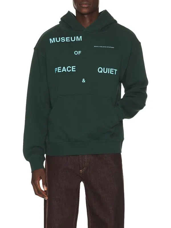 MUSEUM OF PEACE & QUIET Publishing Dept Hoodie In Green - Pine
