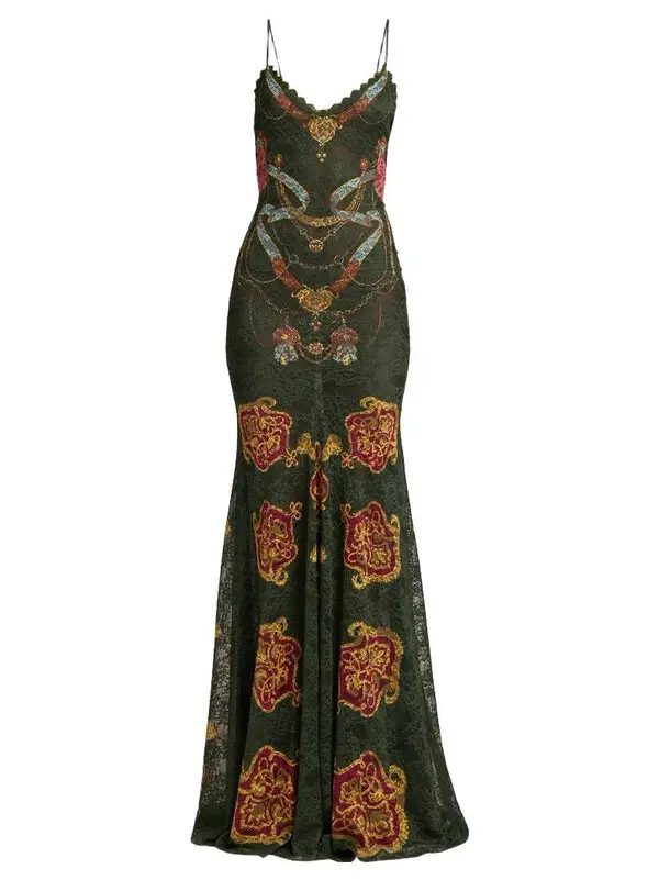 Etro Printed Wool Mermaid Gown - Multi