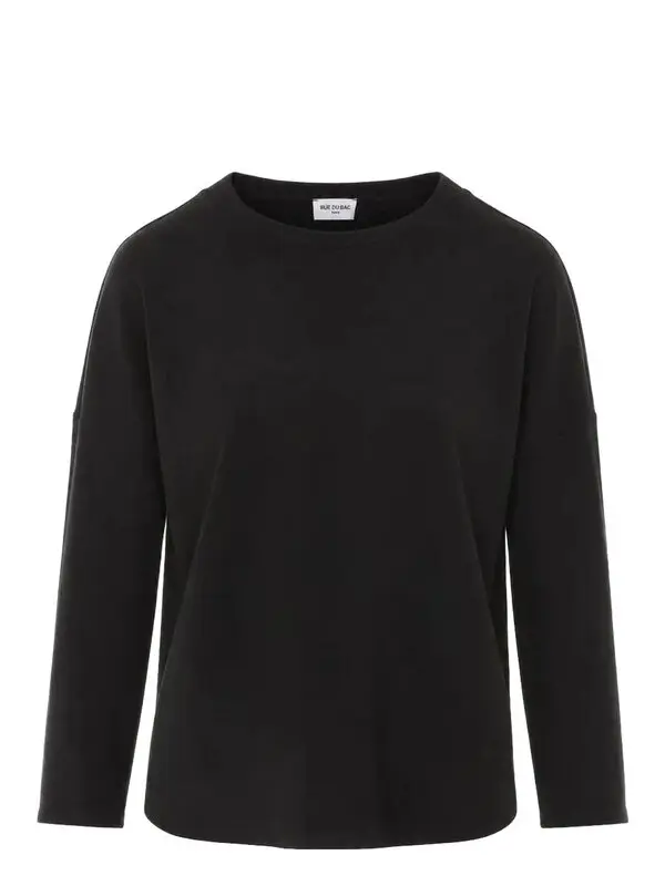 RUE DU BAC Crew-neck Long-sleeve T-shirt - Black