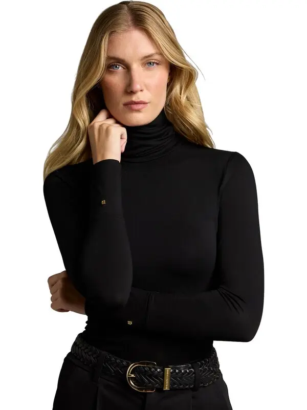 Holland Cooper Supersoft Roll Neck Top - Black