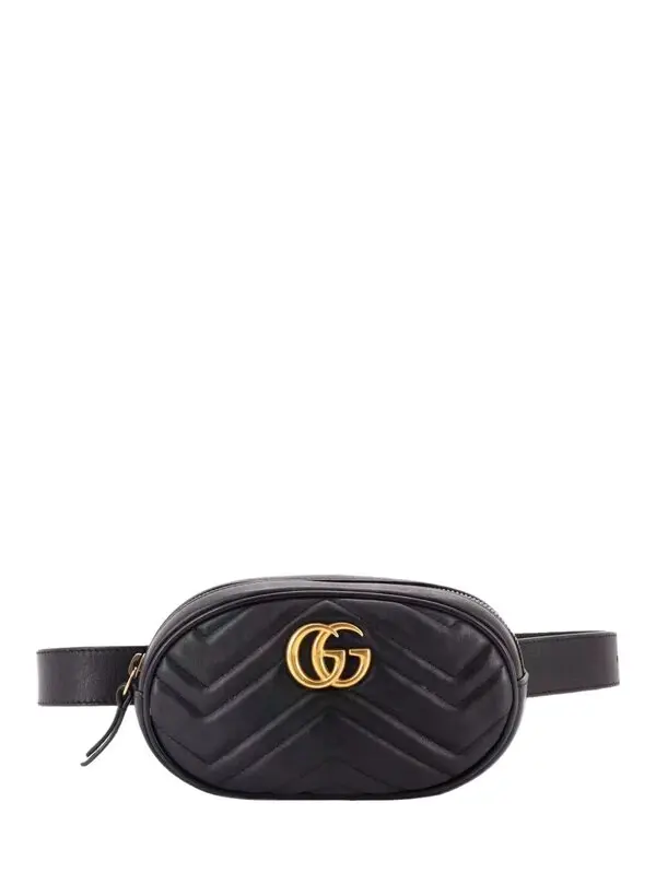 Gucci Gg Marmont Matelasse Leather Belt Bag - Black