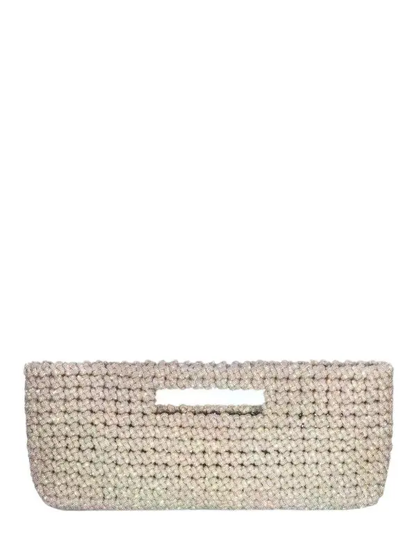 HIBOURAMA Mini Livia Gem Braided Tote Bag - Silver