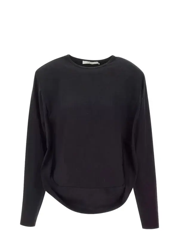 IRO PARIS Arum Padded-shoulder Asymmetrical-hem T-shirt - Black