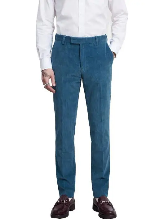 TWISTED TAILOR Aston Cord Suit Trousers - Blue