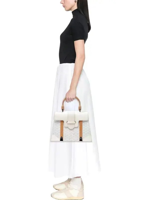 Goyard 2014 Goyardine Saigon Structured Mm Handbag - White