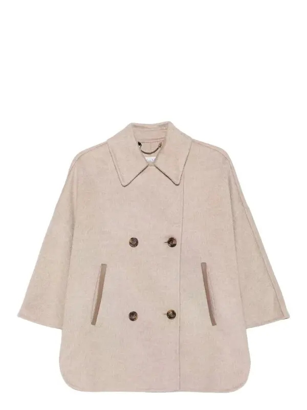 Max Mara Mxaospite Double-breasted Cape - Neutrals