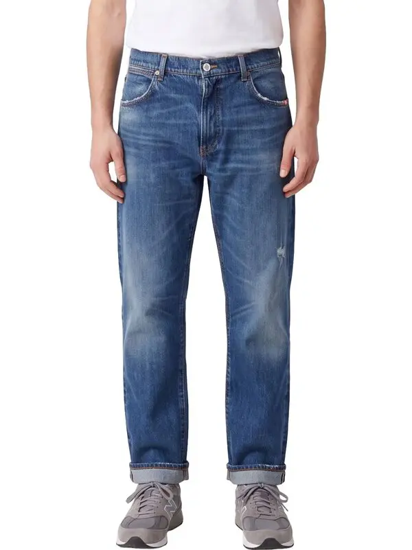 AMISH SUPPLIES James Straight Fit Jeans In Cotton Denim With A Mid-rise Waist - Blue