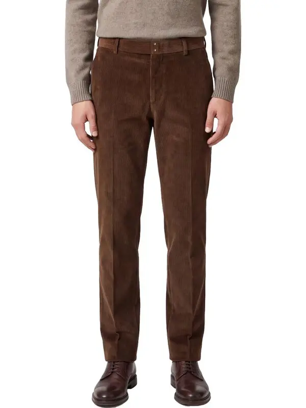 AMI Paris Slim Fit Corduroy Chino Trousers - Ebony