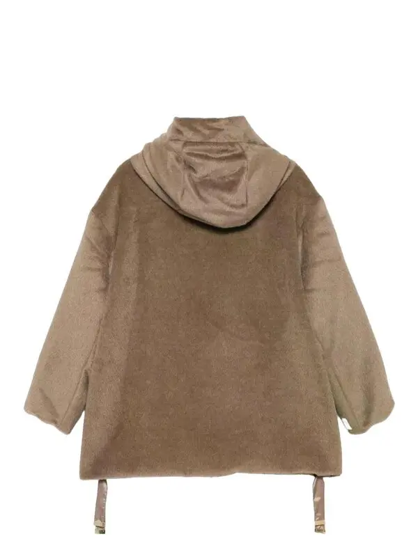 Max Mara Hooded Zip-up Coat - Neutrals