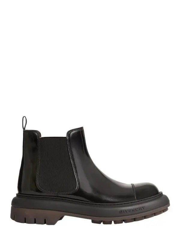 Givenchy Cargo Chelsea Boots In Brushed Leather - Black