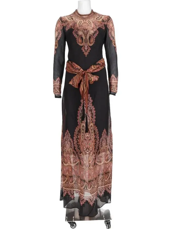 Zimmermann Paisley Print Linen-silk Gown - Multicolour