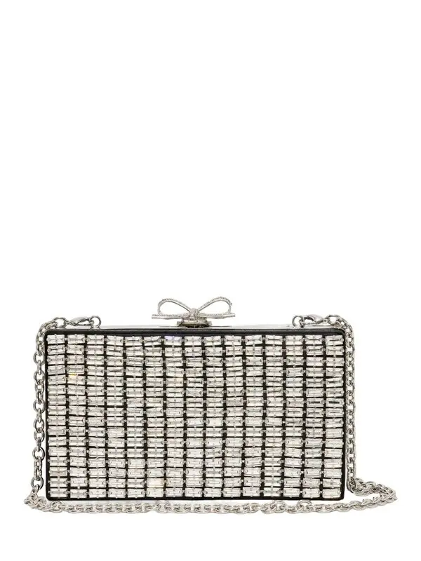 SELF-PORTRAIT Clutch Bag With Crystals - Silver